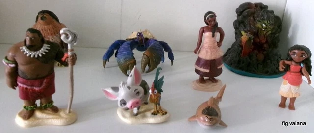 FIGURINES VAIANA/TAMATOA/BAIANA/CHEF TUI/PUA et HEIHEI/SHARK MAUI/FITI ...