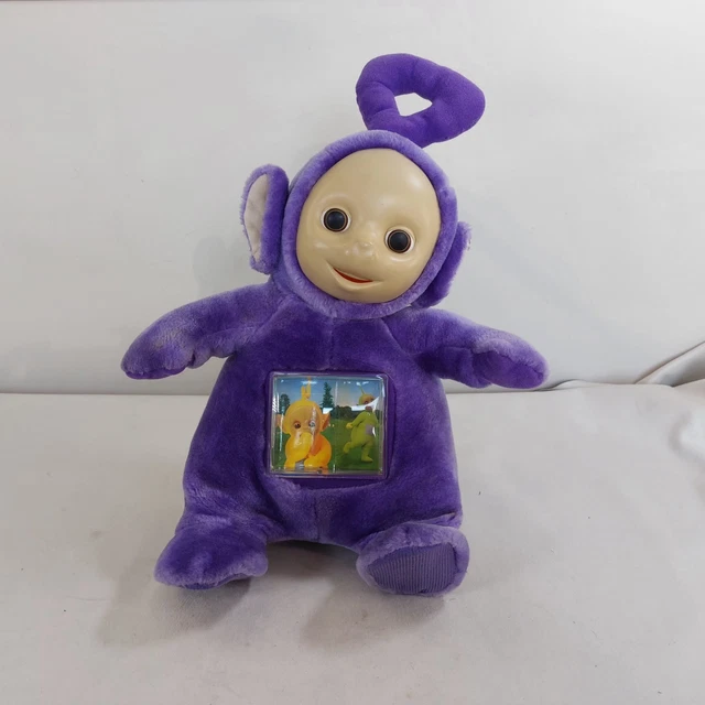TELETUBBIES TINKY WINKY Moving Screen Telly Plush Toy TOMY 2004 Purple ...