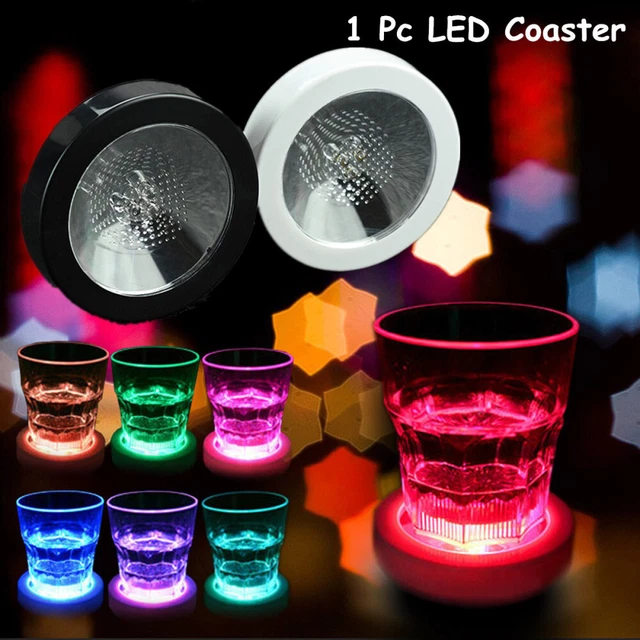 LED COASTERS CRYSTAL Display Base Stand Battery Powered Light Glass £7. ...