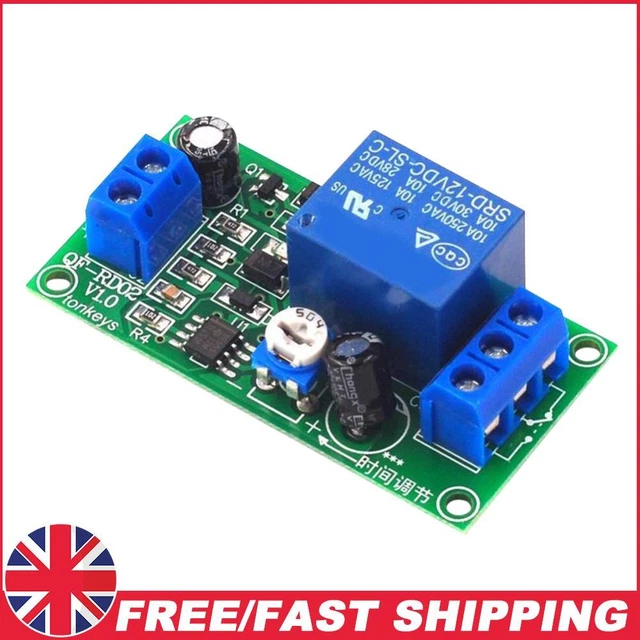 TIME ADJUSTABLE DELAY Relay Modules NE555 Timer Control Switch Board ...