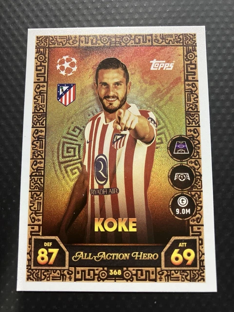 TOPPS MATCH ATTAX 2025 - 26 Card Koke Atletico Madrid All Action Hero £1.25 - PicClick UK