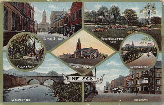 NELSON BURNLEY LANCHASHIRE Multiview Postcard EUR 7,87 - PicClick DE