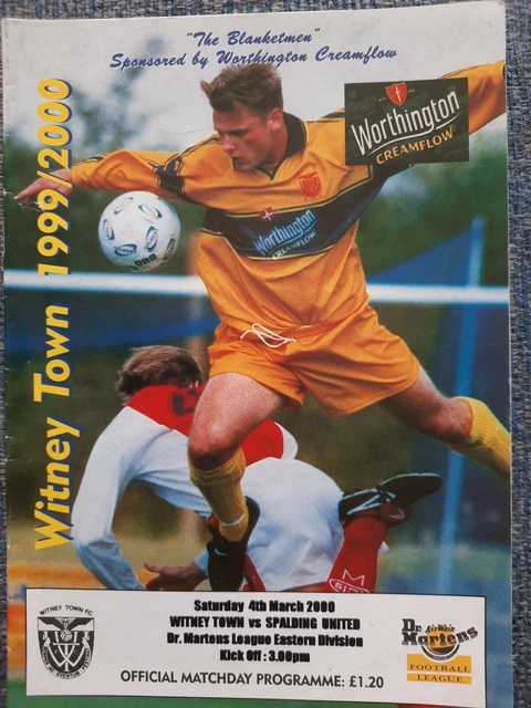 FOOTBALL PROGRAMME - WITNEY TOWN v SPALDING UNITED (DR MARTENS LEAGUE ...