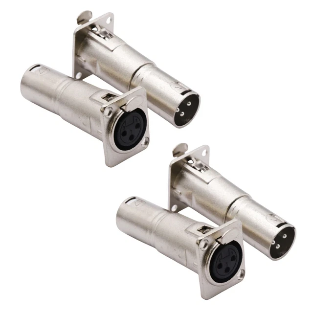 4 X XLR Female To Male Audio Studio Amp Panel Mount Connector Adapter ...