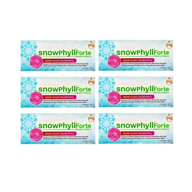 6 PAQUETS PHYTOSCIENCE Snowphyll Forte algues des neiges chlorophylle ...