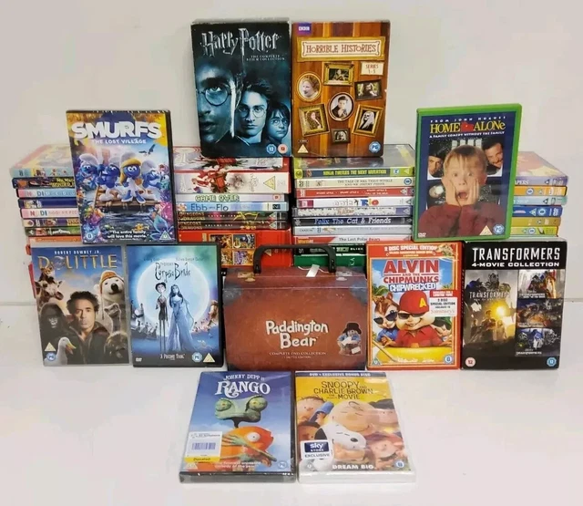 50 X KIDS DVDs Collection: Disney Pixar Marvel MCU Rio Shrek Home Alone ...