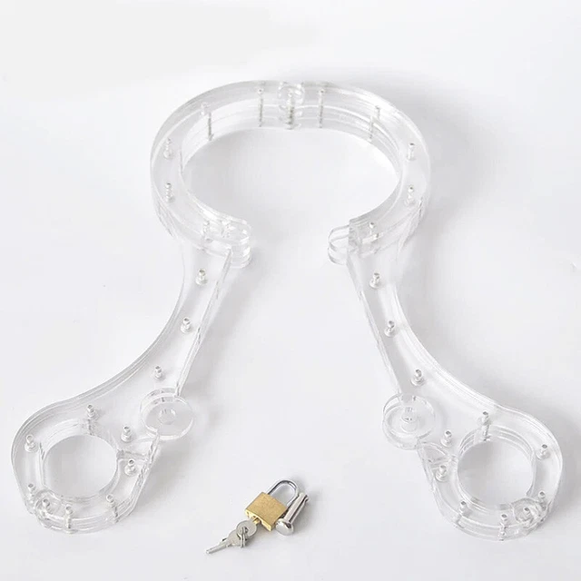 SERVANT HANDCUFFS PILLORY Neck Collar Torture Lock Cangue Neck Collar ...