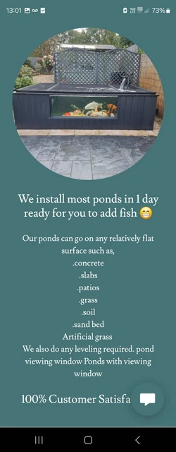 POND WITH VIEWING window/koi carp/ponds/koi/ponds/Infinity ponds £2,995 ...