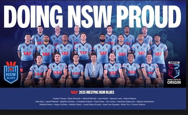 2025 STATE OF Origin Nsw Blues Nrl Rugby Team Photo,Bargain,2 $6.99 ...