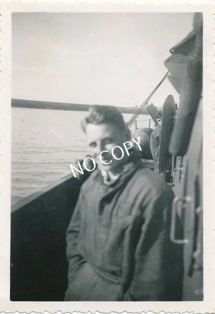 FOTO WKII WEHRMACHT Minensuchflottille Boot 9 Matrose Uhl Kanal F1.28 ...