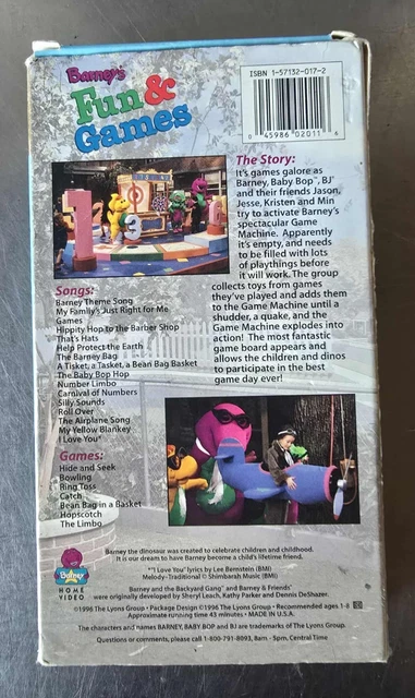 BARNEY'S FUN & Games Classic Collection VHS 1996 Only On Video 40 ...
