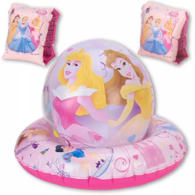DISNEY PRINCESS SNOW White Aurora Belle Beach Ball Armbands Swim Ring ...