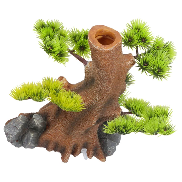 AQUARIUM ACCESSORIES LOG Decorations Air Fish Tank Simulation Tree £19. ...
