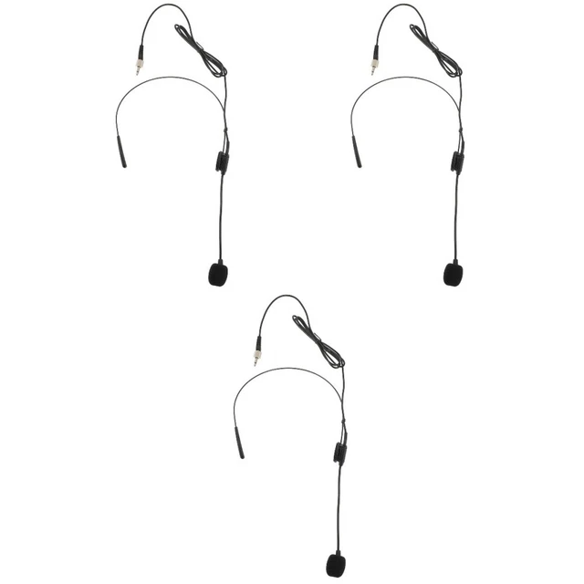 3PCS HEAD-MOUNTED MIC Adjustable Microphone Headset for Voice Amplifier ...