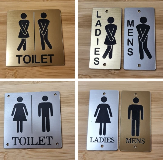 TOILET DOOR SIGN Mens Ladies Gents Women Restroom Office Cafe Shop ...