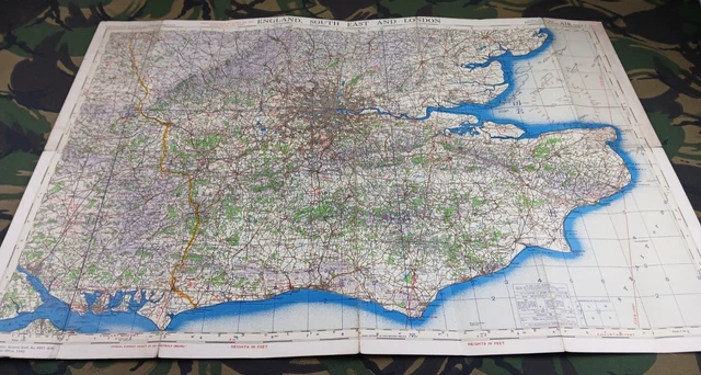 ORIGINAL WW2 RAF map entitled "ENGLAND, SOUTH EAST AND LONDON ...