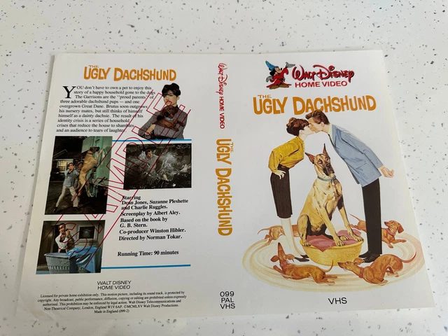THE UGLY DACHSHUND - Sample VHS Video Sleeve - UK Disney £7.99 ...