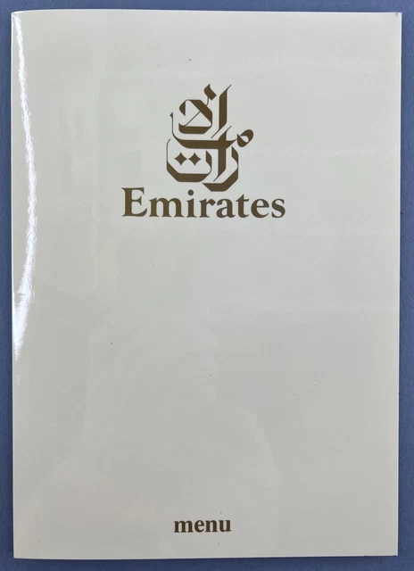 EMIRATES VINTAGE AIRLINE Menu Manilla - Hong Kong - Dubai 1991 Ek £24. ...