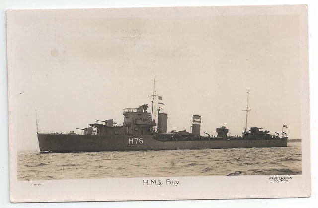 HMS FURY F-CLASS Destroyer Royal Navy Used RP PC £10.00 - PicClick UK