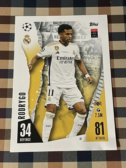 MATCH ATTAX 2023/24 23/24 Rodrygo Jumbo A4 Card No J4 £3.00 - PicClick UK