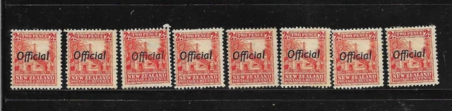 NEW ZEALAND 1935 PICTORIALS OFFICIALS LOT OF 8 x 2d MINT $2.00 ...