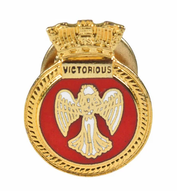 THE ROYAL NAVY Ship HMS Victorious Gilt Enamel Sweetheart Pin Brooch ...