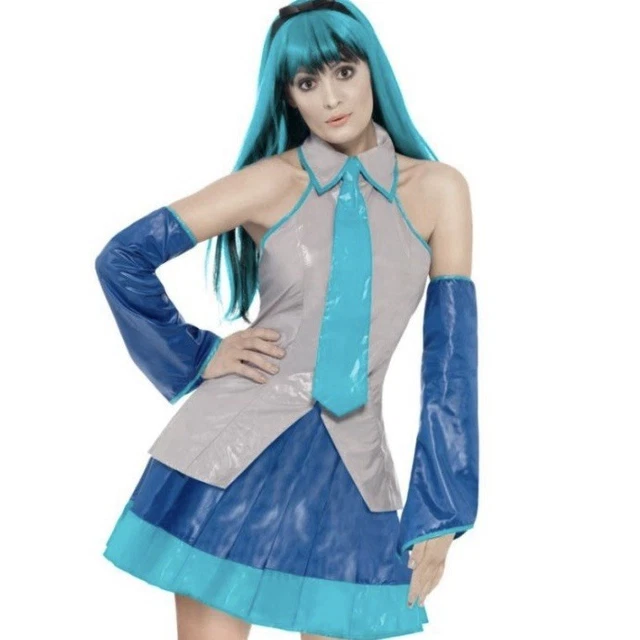BLUE AND GREY Hatsune Miku cosplay or school girl Halloween costume £31 ...