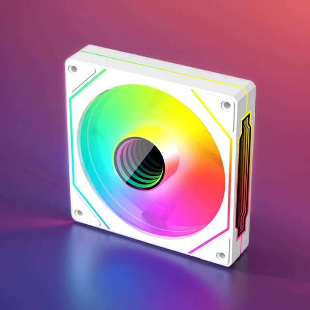 12CM ARGB 5V 3Pin 4 Pin PWM CPU Case Cooling Fan Infinity Mirror(White ...