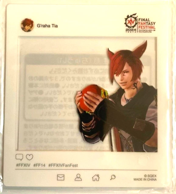 CARTE TRANSPARENTE ACRYLIQUE Final Fantasy XIV Fan Festival 2024 SNS G'raha Tia EUR 95,83 ...