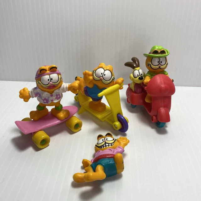 Mcdonalds Garfield Vintage Figurines Pvc Happy Meal 1988 Lot Of 4