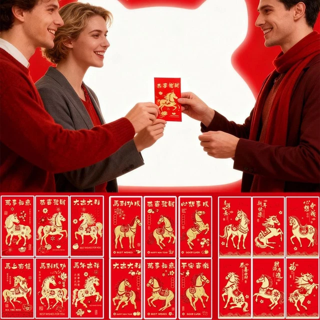CHINESE NEW YEAR Red Envelopes Horse 2026, Year of the Horse Red ...