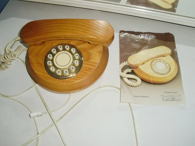 VINTAGE TELCER DALLAS wooden push button telephone working order £30.00 ...