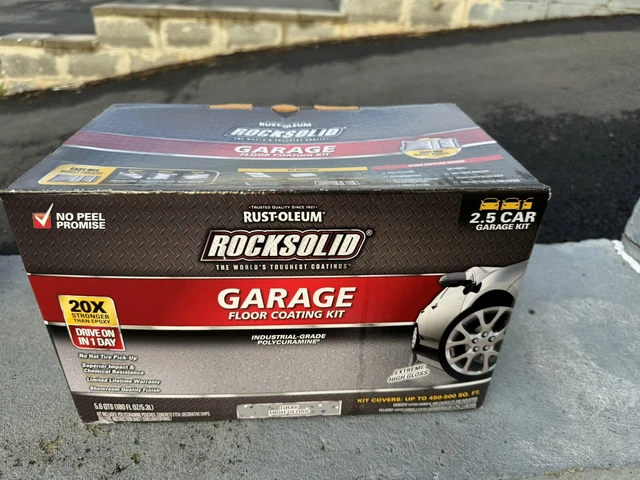 NEW RUST-OLEUM 293513 Rocksolid Garage Oil Floor Coating, 2.5 Car Kit ...
