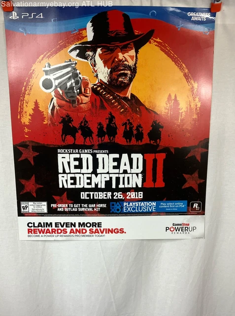 RED DEAD REDEMPTION 2 GameStop Display Poster 24in x 28in *Good ...