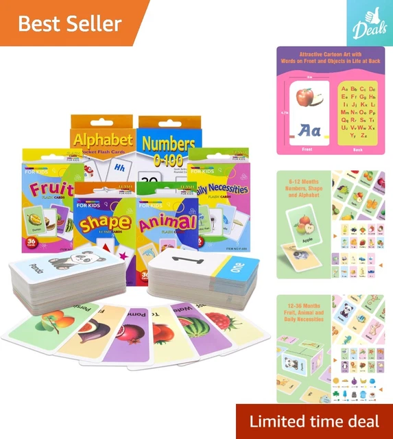 FLASH CARDS FOR Toddlers - ABC Alphabet, Number, Shape, Color, Fruit ...