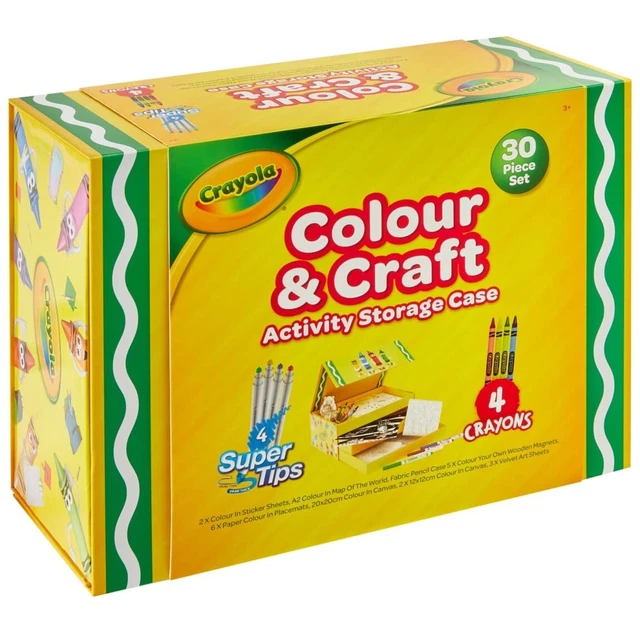 30PC CRAYOLA COLOUR & Craft Activity Case set Fun Activity Storage Case ...