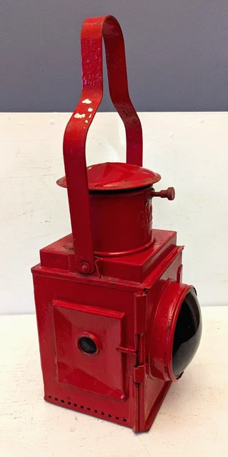 GWR RED METAL Railway Lantern Tail Lamp Sherwood Oil Burner Handlamps ...