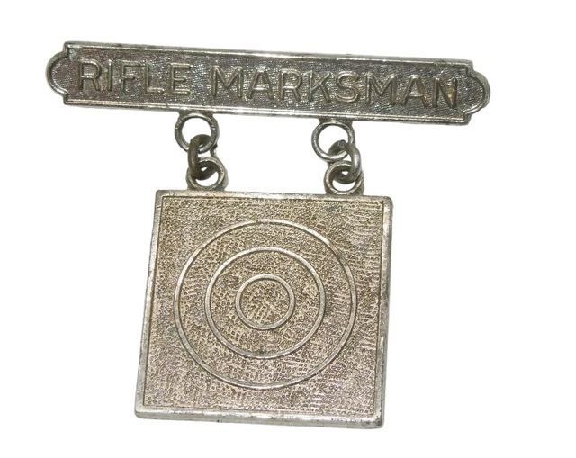 VIETNAM WAR USMC Marine Corps Rifle Marksman Badge Pin STERLING Meyer £ ...