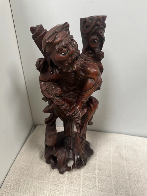 CHINESE ROOT WOOD Sculpture Deity Statue 40cm Tall £180.00 - PicClick UK