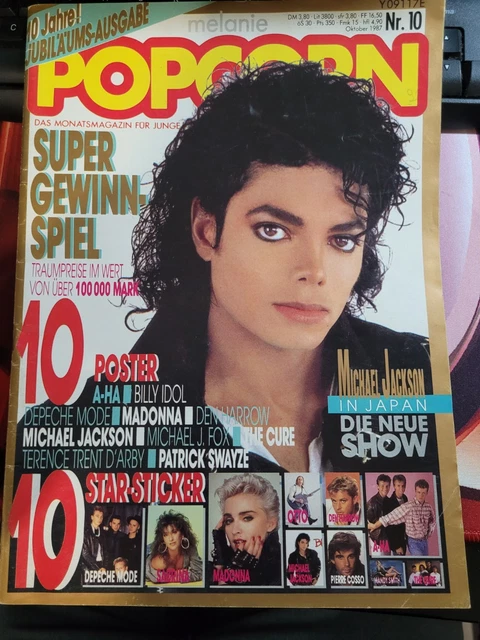 MAGAZINE POPCORN GERMAN n°10 Michael Jackson avec Poster Michael J Fox ...
