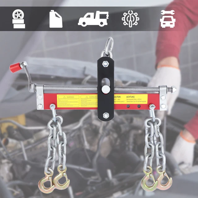 900KG 2000LB ENGINE Lifting Hoist Leveller Chain Load Garage Loading ...