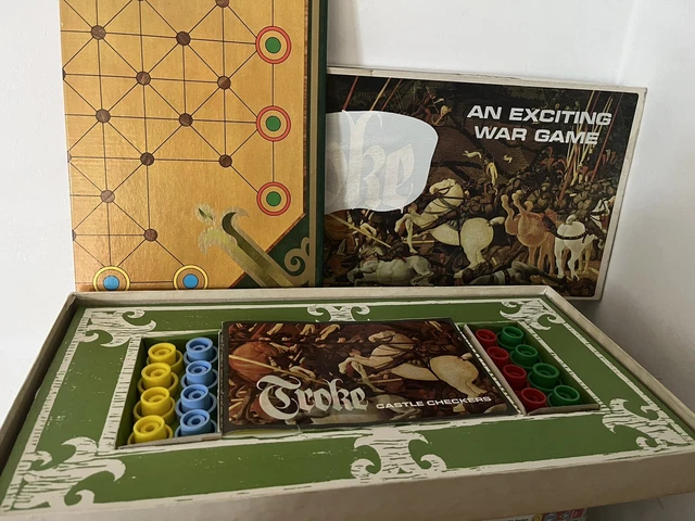 VINTAGE 1960S TROKE Castle Checkers Family Game By VIC-TOY COMPLETE ...