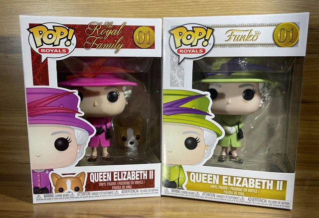 FUNKO POP ROYAL Family: QUEEN ELIZABETH II #01 Green Dress And Pink ...
