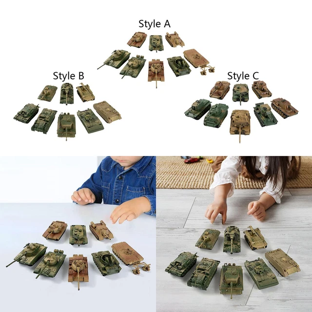 8 PIECES 1/72 Tank Model Kits Puzzle Games 4D Simulation DIY Assemble ...