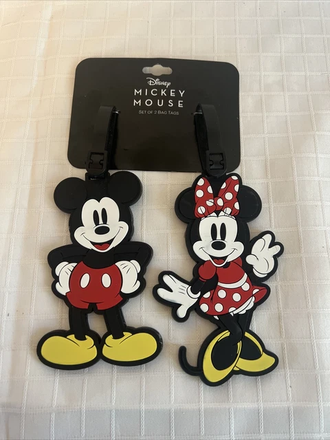 DISNEY MICKEY MOUSE And Minnie Mouse Bag Tags 2 Piece Luggage Tags NWT ...