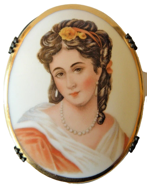 LOVELY VINTAGE LIMOGES FRANCE PORCELAIN LADY PORTRAIT c.1930s-50s EUR ...