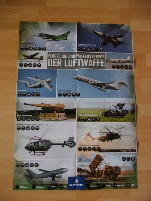 BUNDESWEHR POSTER FLUGZEUGE Und Waffensysteme Der Luftwaffe ...