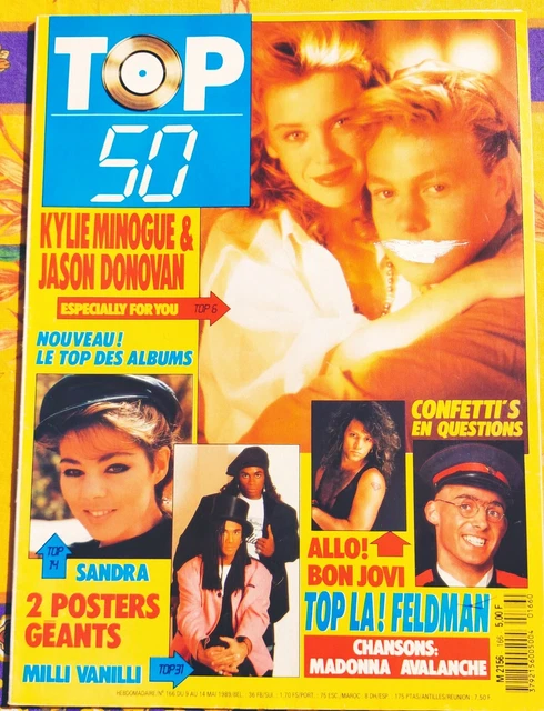 MAGAZINE TOP 50 166 Kylie Minogue Jason Donovan Poster Milli Vanilli ...