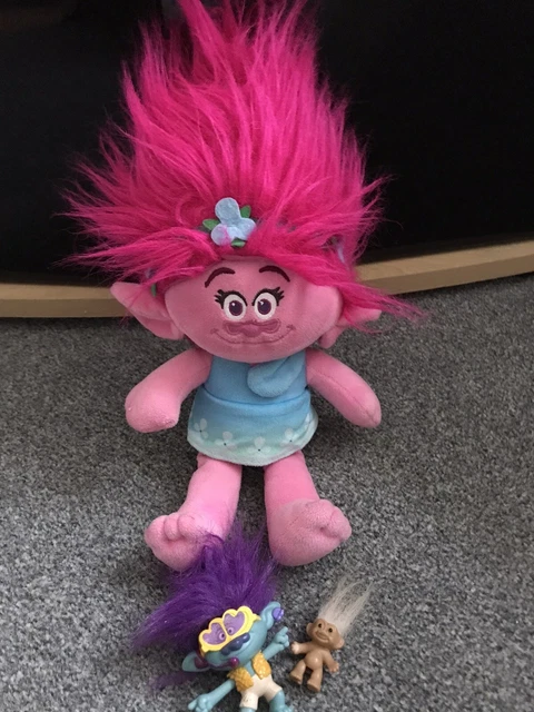 POPPY DREAMWORKS TROLLS 17" Figure Teddy Soft Plush Toy Cuddly + 2 ...