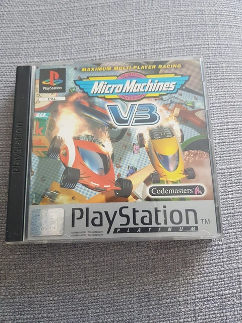 MICRO MACHINES V3 PS1 COMPLETE with Manual GC platinum racing Sony ...